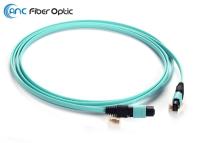 China Ribbon Fiber Optic Cable Types SM OM3 12 Fiber MPO Female To MPO Female for sale