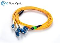 China FTTX LAN SM MPO Fiber Optic Cable 12 Fiber , LC Fanout 2.0mm x 0.5 Meter for sale