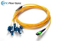 China FTTX LAN SM MPO Fiber Optic Cable 12 Fiber , LC Fanout 2.0mm x 0.5 Meter for sale