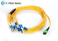 China FTTX LAN SM MPO Fiber Optic Cable 12 Fiber , LC Fanout 2.0mm x 0.5 Meter for sale