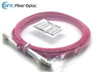 China LC To SC Fiber Patch Cable Violet OM4 50 / 125 Duplex Bend Insensitive for sale