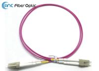 China LC To SC Fiber Patch Cable Violet OM4 50 / 125 Duplex Bend Insensitive for sale