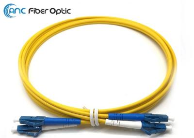 China LSZH Singlemode Fiber Optic Patch Cables LC/UPC to LC/UPC Yellow 3 Meter for sale