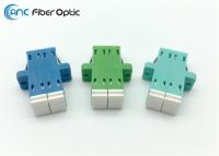 China Green Aqua Duplex LC Fiber Optic Adapters With Internal Shutter Flanged for sale