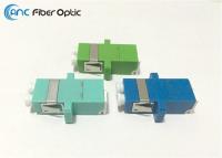 China Green Aqua Duplex LC Fiber Optic Adapters With Internal Shutter Flanged for sale