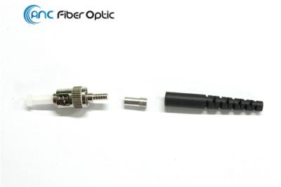 China Zinc Alloy ST Fiber Patch Cord Connectors With Black Red Blue Yellow Boot for sale