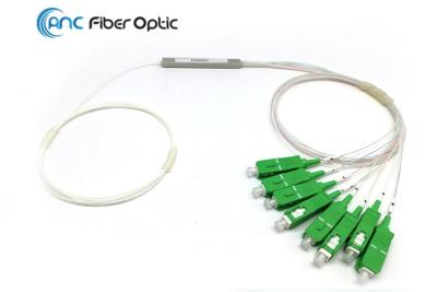 China PON Networks Fiber Optic Coupler Splitter 1x8 Mini Tube Colored Or White for sale