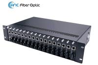 China FTTX Rack Mount Fiber Optic Media Converter Chassis 19 Inch 2U 14 Slots Or 16 Slots for sale