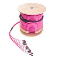 China SM OM3 OM4 MPO Fiber Optic Cable Assemblies Customized For 40G 100G Cabling for sale