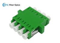 China 4 Port LC Quad Fiber Optic Adapter 0.1dB Ceramic Sleeve SUS304 Metal Clip With Flange for sale