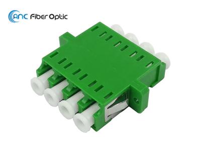 China 4 Port LC Quad Fiber Optic Adapter 0.1dB Ceramic Sleeve SUS304 Metal Clip With Flange for sale