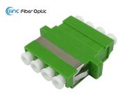 China 4 Port LC Quad Fiber Optic Adapter 0.1dB Ceramic Sleeve SUS304 Metal Clip With Flange for sale