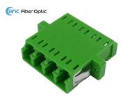 China 4 Port LC Quad Fiber Optic Adapter 0.1dB Ceramic Sleeve SUS304 Metal Clip With Flange for sale