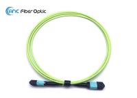 China 12 Fiber Female MPO To MPO Fiber Optic Cable Assemblies OM5 50/125 Type B for sale