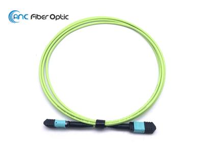 China 12 Fiber Female MPO To MPO Fiber Optic Cable Assemblies OM5 50/125 Type B for sale