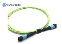China 12 Fiber Female MPO To MPO Fiber Optic Cable Assemblies OM5 50/125 Type B for sale