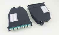 China Aluminum  12 Fiber MTP Cassette Module MTP-12 To 6 X LC Duplex OM3 Standard Male for sale