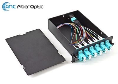 China Aluminum  12 Fiber MTP Cassette Module MTP-12 To 6 X LC Duplex OM3 Standard Male for sale