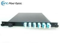 China Aluminum  12 Fiber MTP Cassette Module MTP-12 To 6 X LC Duplex OM3 Standard Male for sale