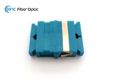 China SC Duplex Fiber Optic Network Adapter Flangeless Ceramic Sleeve SUS304 Metal Clip for sale