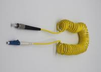 China Curl Patch Cord Fiber Optic SM G657B3 Simplex 3 Meters With SC LC FC Connectors for sale