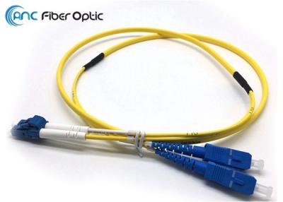 China Flat Duplex Optical Fiber Patch Cord LSZH SM OS2 2.0mm LC-SC 1M Easy To Strip for sale