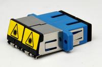 China SC Duplex Fiber Optic Adapter Ceramic Sleeve With Separate Metal Shutter Cap for sale