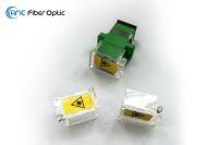 China Simplex SC Fiber Optic Adapter PBT Housing With Transparent Shutter Dust Cap for sale