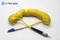 China Curl Patch Cord Fiber Optic SM G657B3 Simplex 3 Meters With SC LC FC Connectors for sale
