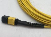 China SM G657A1 12F MPO Fiber Optic Cable Assembly Female With Flex Bendable Angle Boot for sale
