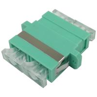 China OM4 OM3 SM SC Duplex Fiber Optic Adapters Flanged With Transparent Dust Cap for sale