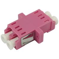China OM4 LC Duplex Fiber Optic Cable Adapter SC Simplex Cutout Flanged Violet Color for sale