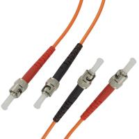 China ST To ST Fiber Optic Patch Cord LSZH 3.0mm Duplex Jacket MM 50/125 62.5/125 for sale