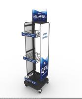 China 3 Layers Beverage Display Stand Metal Beer Display Rack Liquid Bottle Soft Energy Drink for sale
