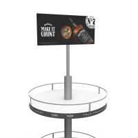 China Customized Round  Fashion Style Wine Display Rack Sparkling Beverage Metal Display Stands Wine Rack Metal for liquor store for sale