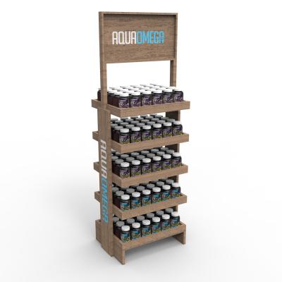 China New arrival wood display stand bottle display rack for healthcare products for sale