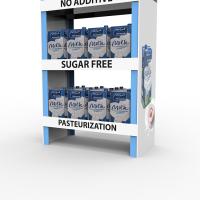 China Hot Selling Floor Standing Shelf Milk Display Rack Plastic Display Stand for Retail Store for sale