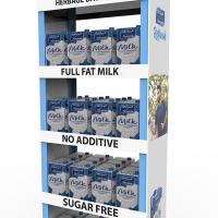 China Hot Selling Floor Standing Shelf Milk Display Rack Plastic Display Stand for Retail Store for sale