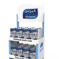 China Hot Selling Floor Standing Shelf Milk Display Rack Plastic Display Stand for Retail Store for sale