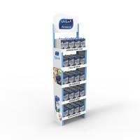 China Hot Selling Floor Standing Shelf Milk Display Rack Plastic Display Stand for Retail Store for sale