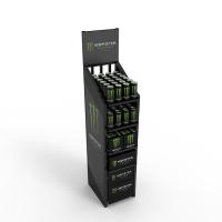 China Free Standing Sparkling Wine Display Shelf Metal Tube Display Stand with Removable Shelves for sale