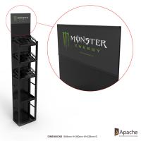 China Free Standing Sparkling Wine Display Shelf Metal Tube Display Stand with Removable Shelves for sale