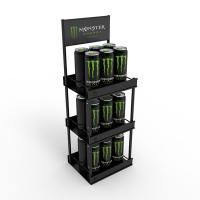 China Free Standing Sparkling Wine Display Shelf Metal Tube Display Stand with Removable Shelves for sale