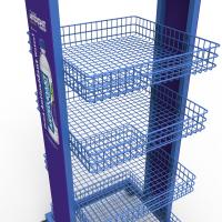 China Hot Selling Supermarket Water Bottle Display Shelves Metal Wire Display Racks With Customized Logo for sale