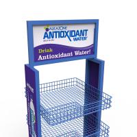 China Hot Selling Supermarket Water Bottle Display Shelves Metal Wire Display Racks With Customized Logo for sale