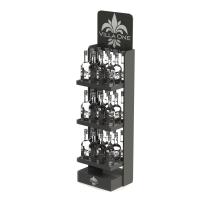 China Hot Selling Supermarket Double-side Wine Bottle Display Rack Floor Wine Display Stand With Custom Logo for sale