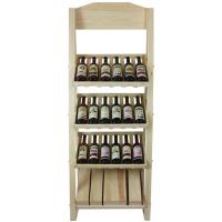 China Pine Wood Wine Storage Display Stand Display Shelf Wine Display Rack Natural Wood 24 Bottle Capacity for sale