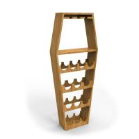 China Pine Wood Wine Storage Display Stand Display Shelf Wine Display Rack Natural Wood 24 Bottle Capacity for sale