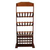 China Pine Wood Wine Storage Display Stand Display Shelf Wine Display Rack Natural Wood 24 Bottle Capacity for sale