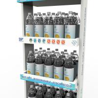 China Customized Water Wooden Bottle Display Rack Spring Display Stand For Store for sale